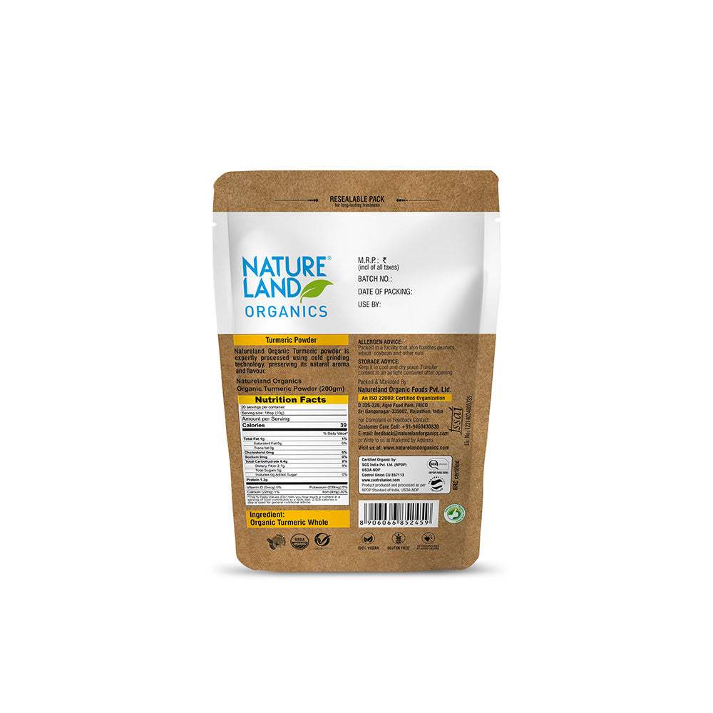 Certified Organic Turmeric Powder Online (200gm) | Natureland Organics