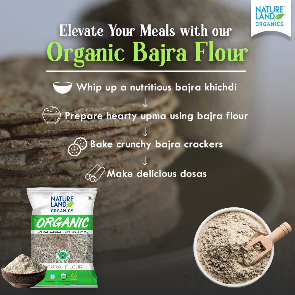 Buy Organic Bajra Flour/Millet Flour Online 500gm | Natureland Organics