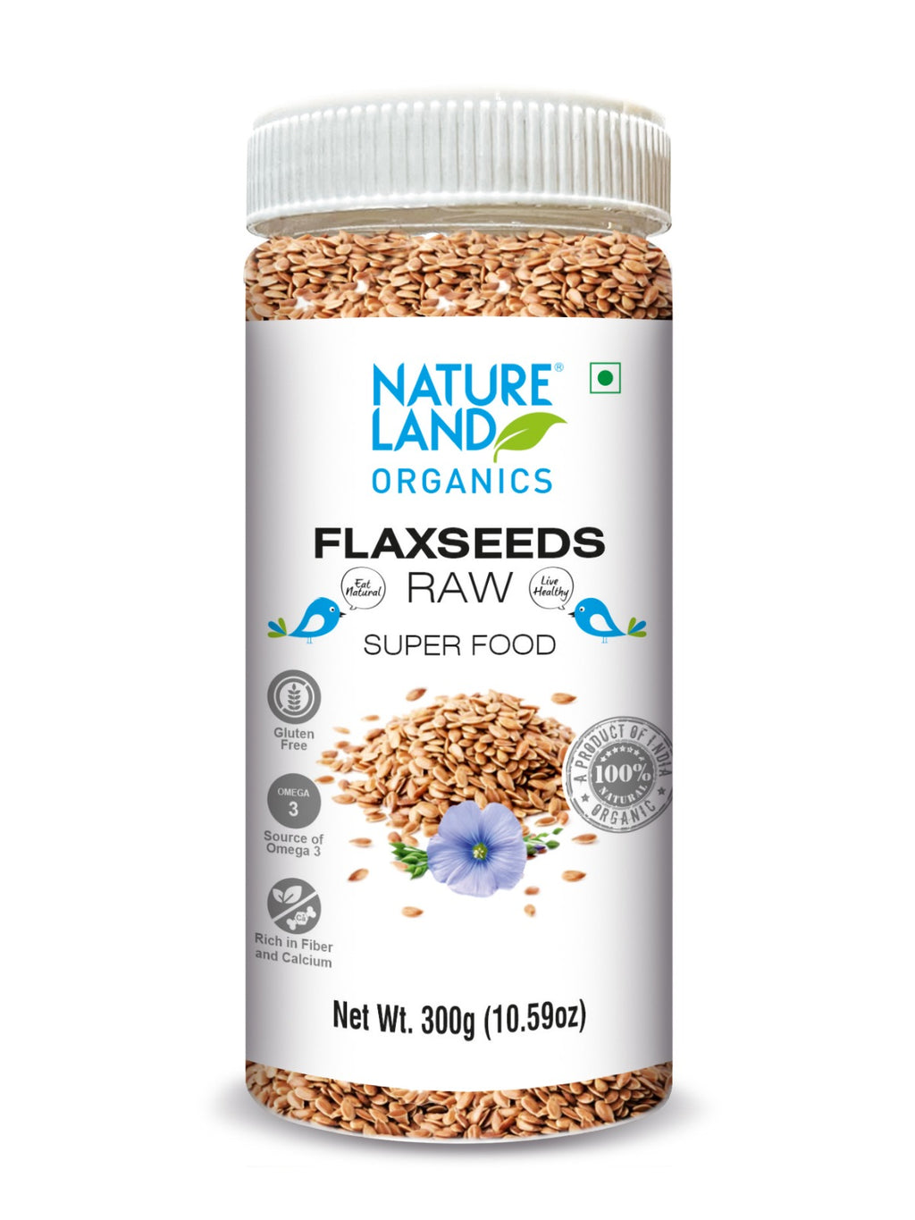 Organic Raw Flaxseed 300 gm – Natureland Organics