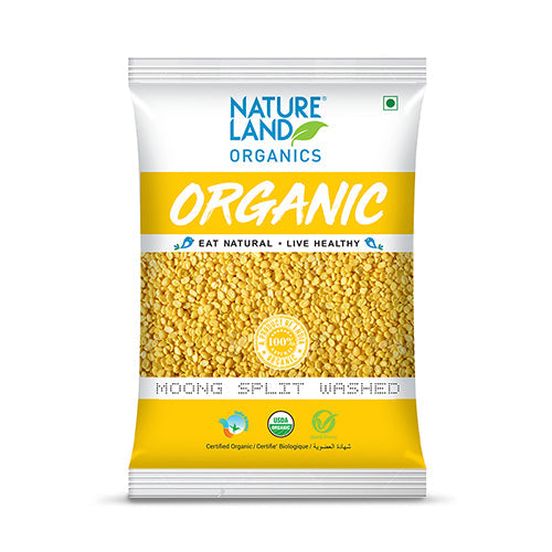 Organic Yellow Moong Split Washed Online (500gm) - NatureLand Organics ...