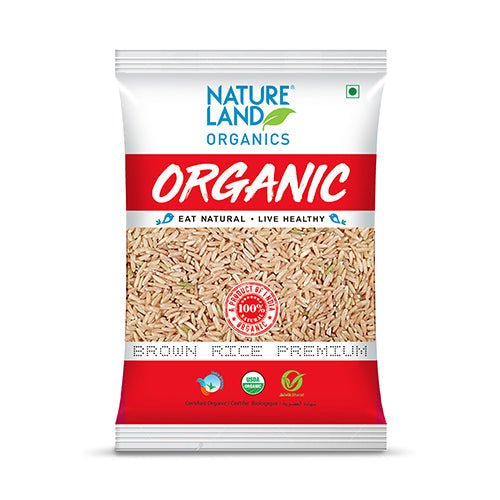 Buy Organic Brown Rice Premium Online (1Kg) | Natureland Organics