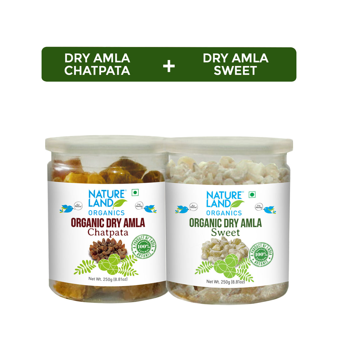 Dry Amla Chatpata+Dry Amla Sweet 250 Gm – Natureland Organics